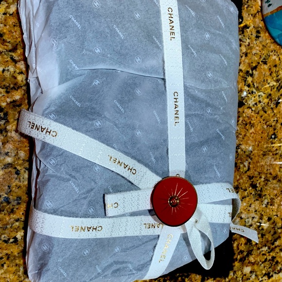CHANEL | Other | Chanel Luxury Wrap With Red Sticker And White Accents ...